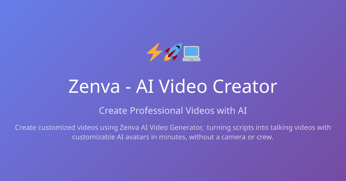 Zenva - AI Video Creator | Create Professional Videos with AI